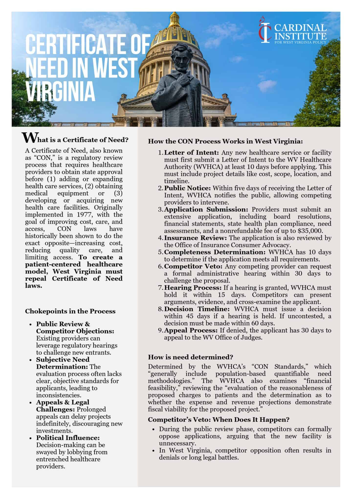 Certificate of Need - Cardinal Institute