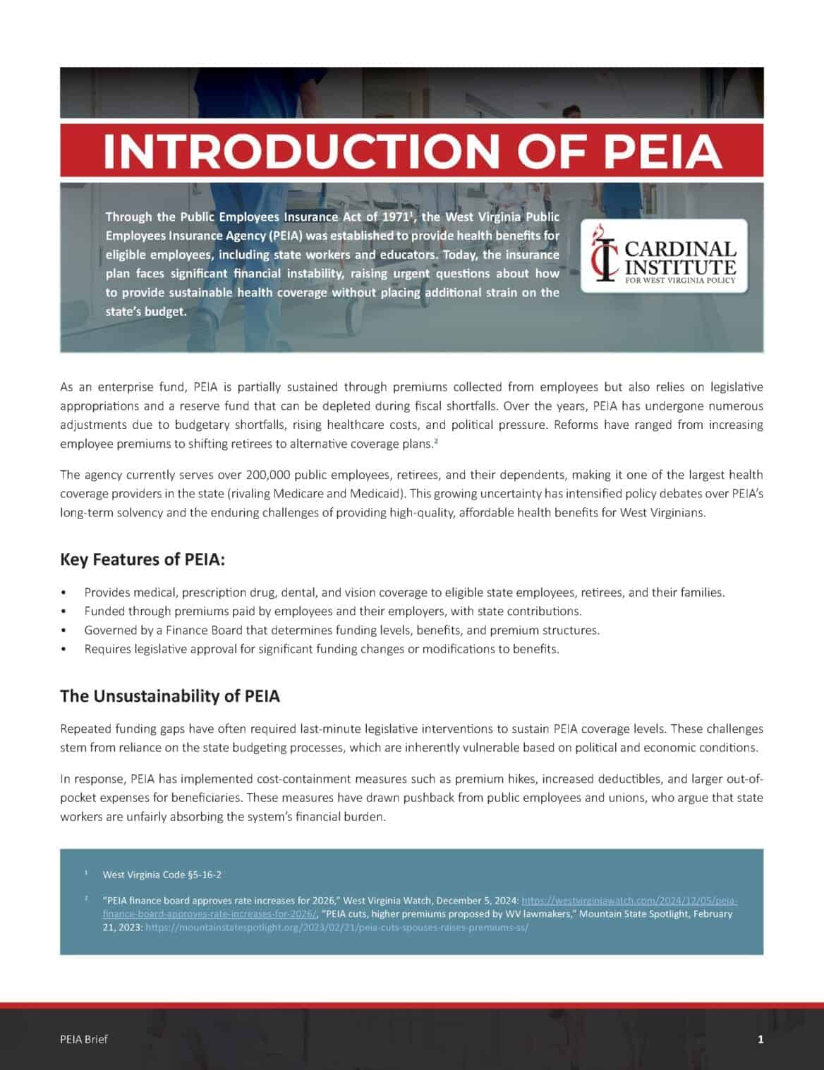 Policy Brief: Free Market Reforms for PEIA - Cardinal Institute